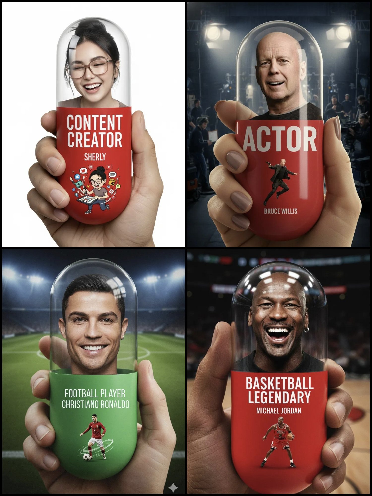 Gemini Ai Creation: Michael Jordan Holding a Giant Pill - Basketball ...